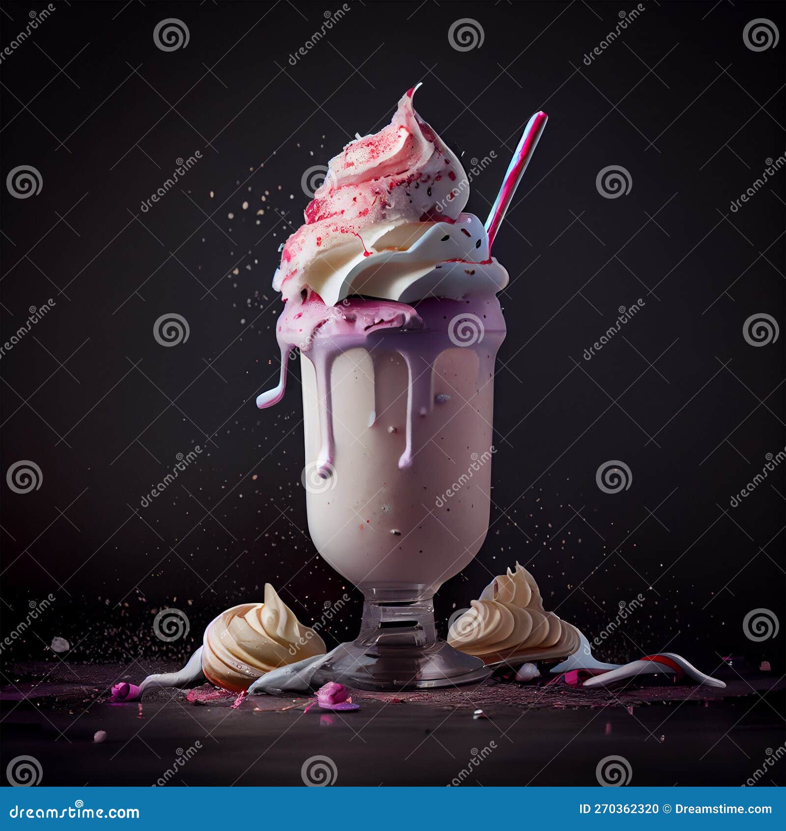 Stylish Beautiful Fruity Milkshake, Chocolate Drop Splashes - AI ...