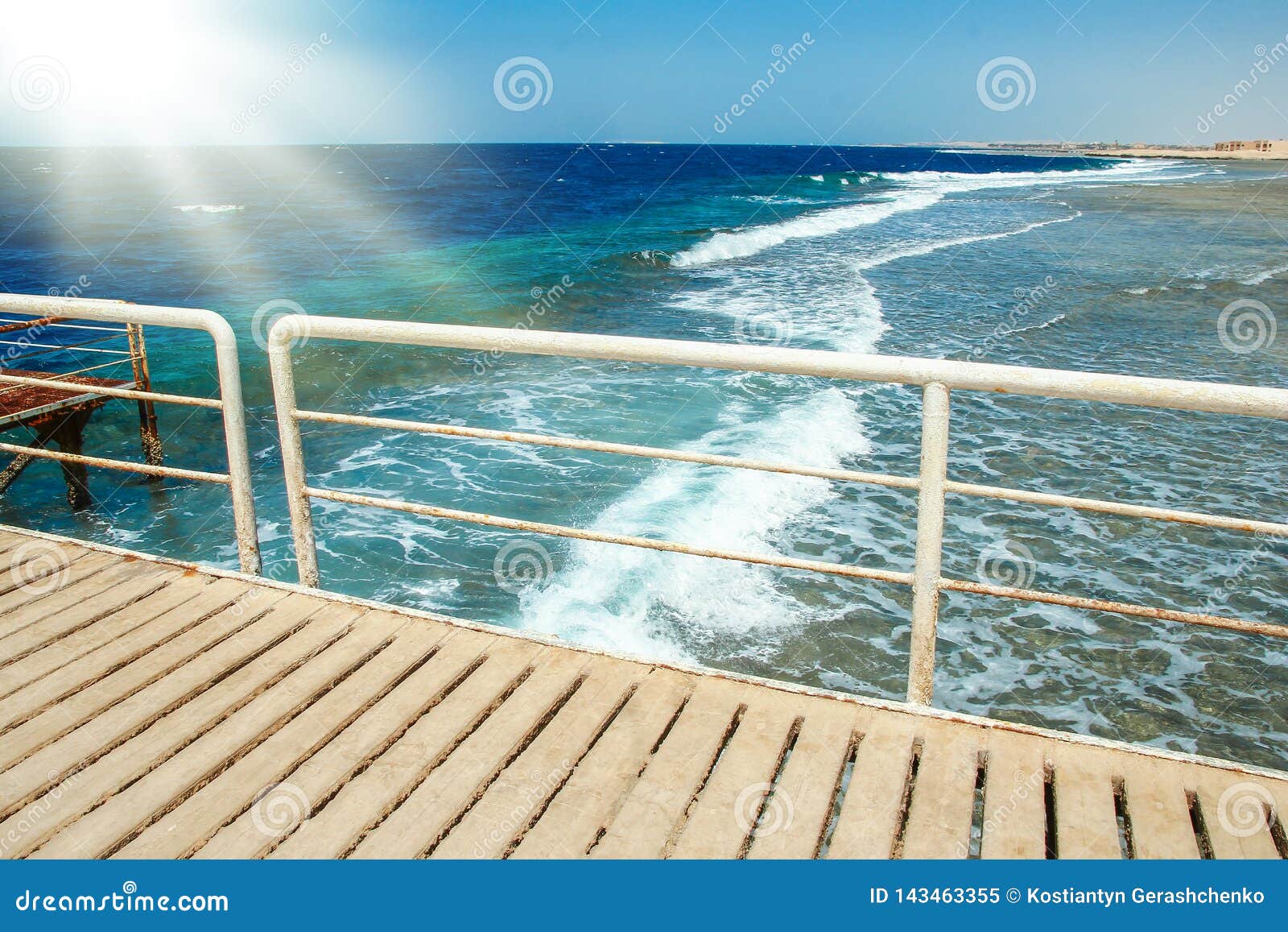 Stylish Beautiful Pier on the Sea for Ships Background Stock Image ...