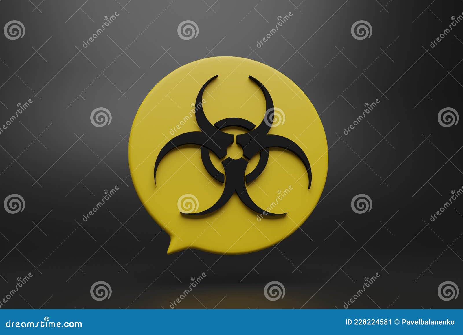 Stylish Biohazard 3d Round Icon on Black Background Stock Image - Image ...