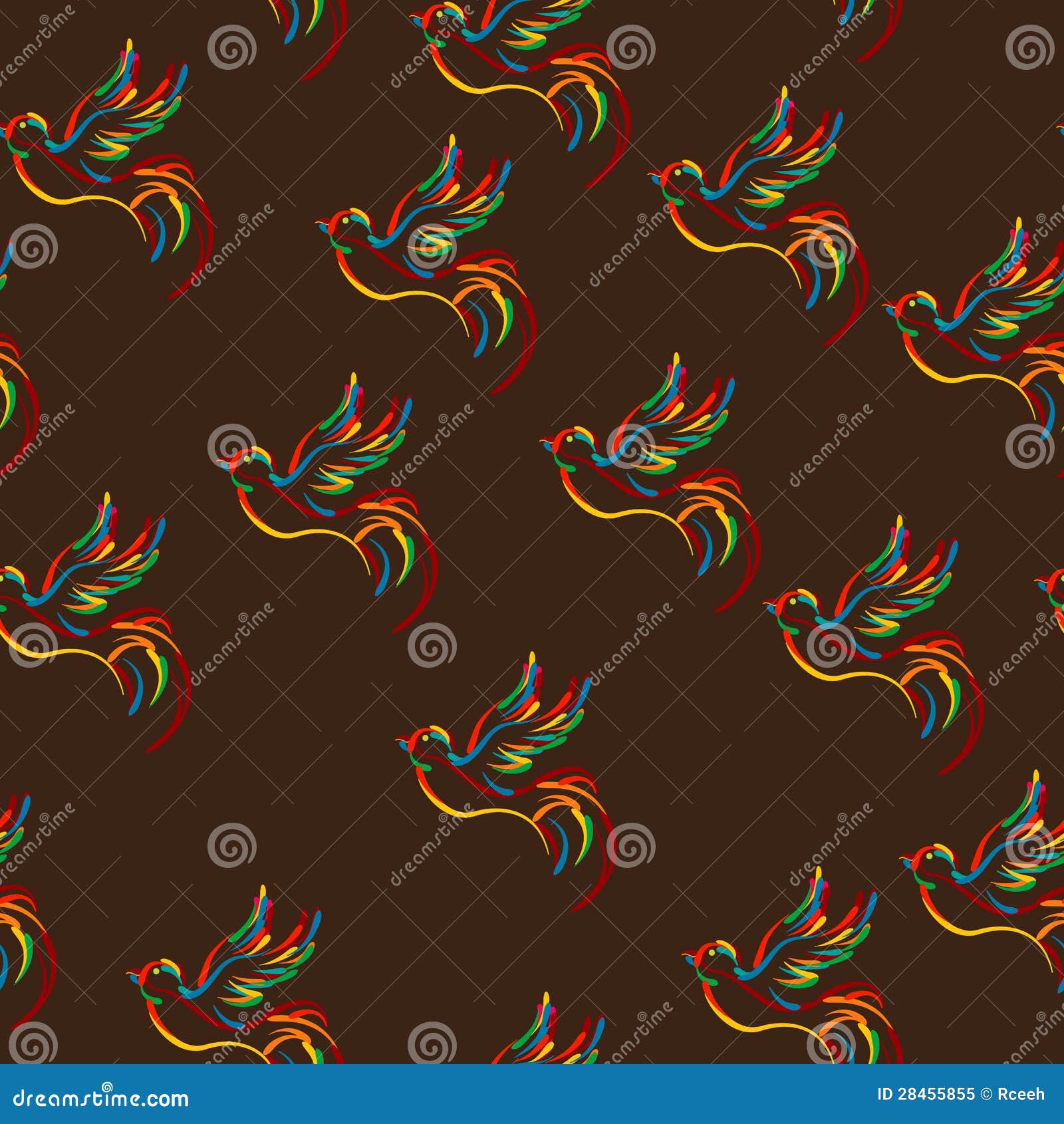 Stylish bird pattern stock vector. Illustration of diversity - 28455855