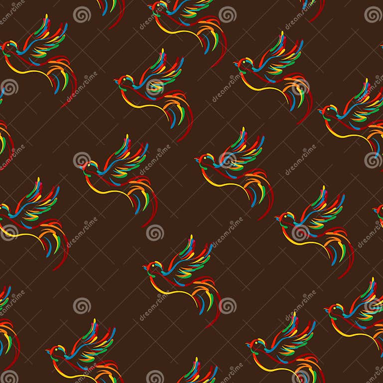 Stylish bird pattern stock vector. Illustration of diversity - 28455855
