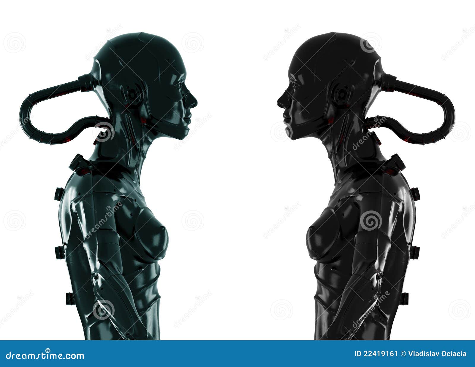 Stylish black cyborg stock illustration. Illustration of people - 22419161