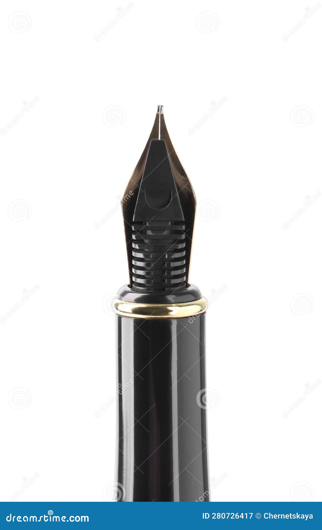 Stylish Black Fountain Pen Isolated on White Stock Image - Image of ...