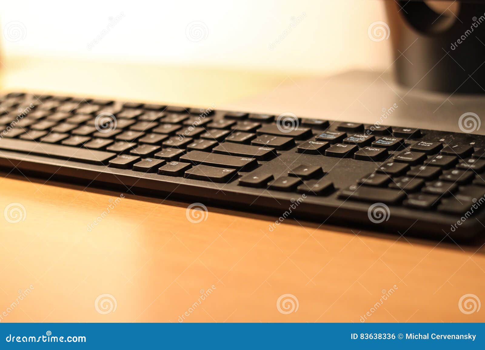 Stylish Black Keyboard on the Desk Stock Photo - Image of human ...