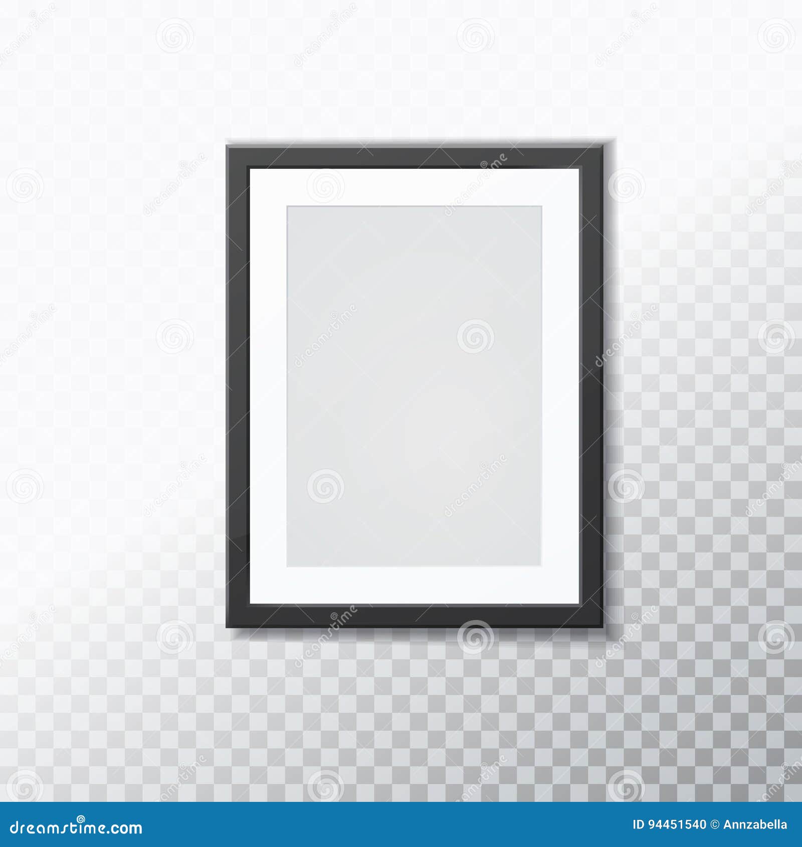 Stylish Black Photoframe with Transparent Shadow Stock Vector ...