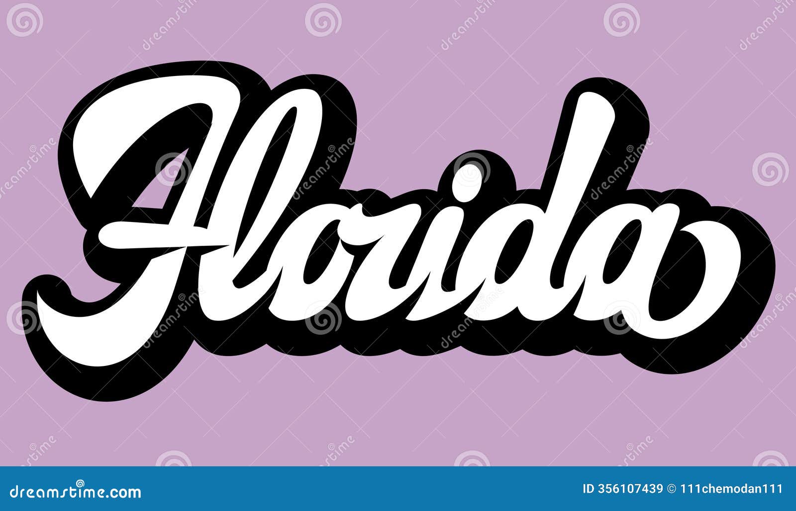 Stylish Black and White Cursive Text Saying Florida on a Light Purple ...
