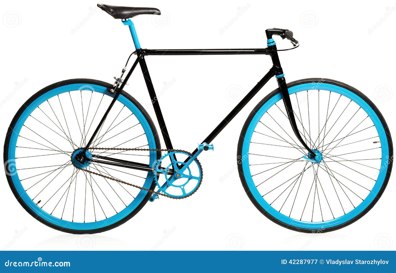Stylish Blue Bicycle Isolated on White Stock Image - Image of sport ...