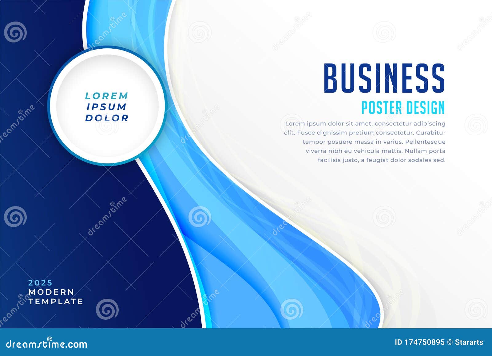 Stylish Blue Modern Busienss Presentation Template Design Stock Vector ...