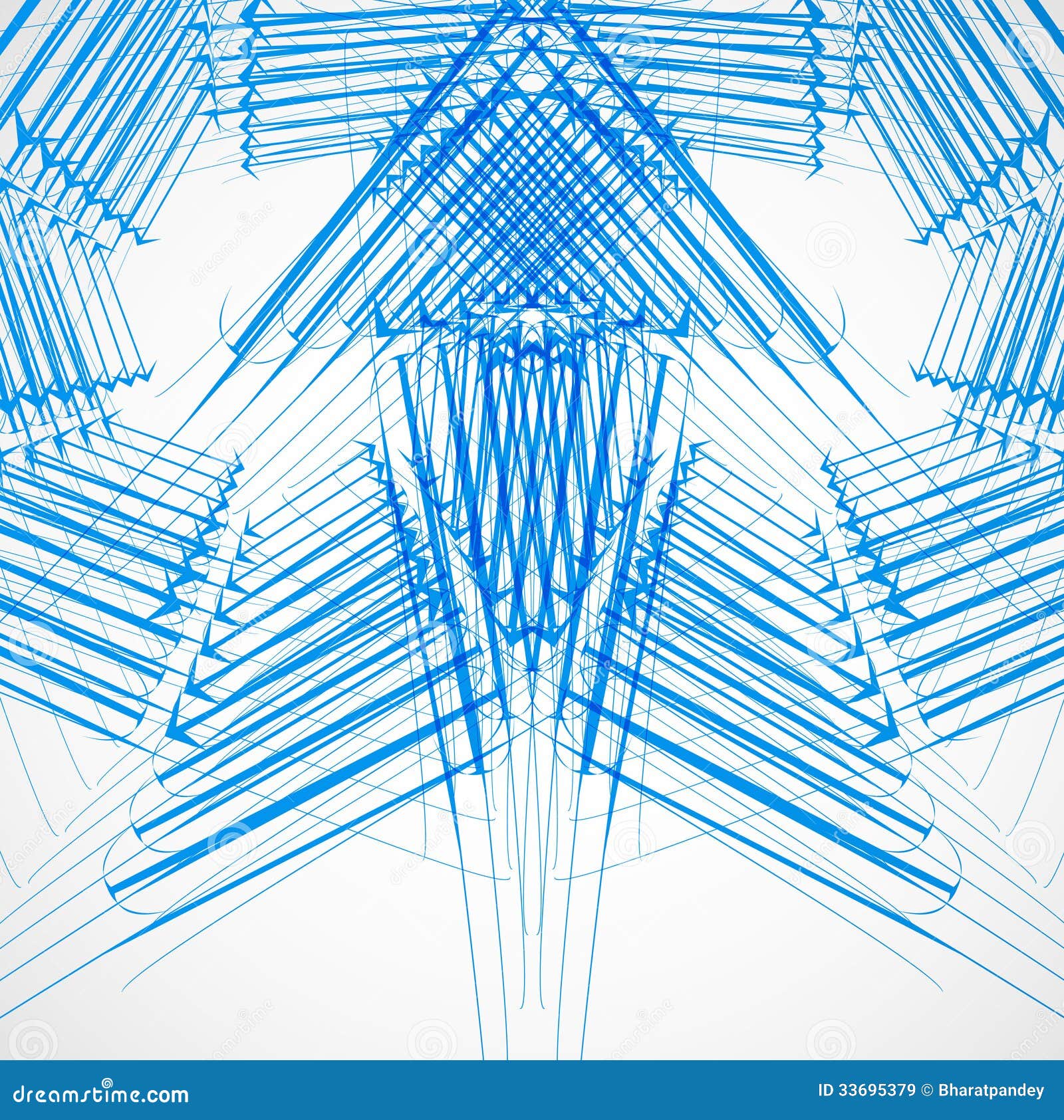 Stylish Blue Outline Sketch Arrows Vector Stock Vector - Illustration ...