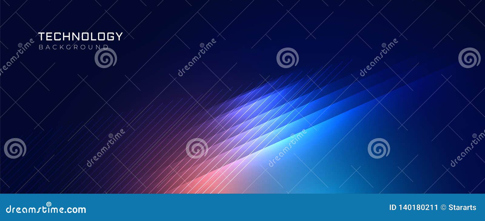 Stylish Blue Technology Lights Background Stock Vector - Illustration ...