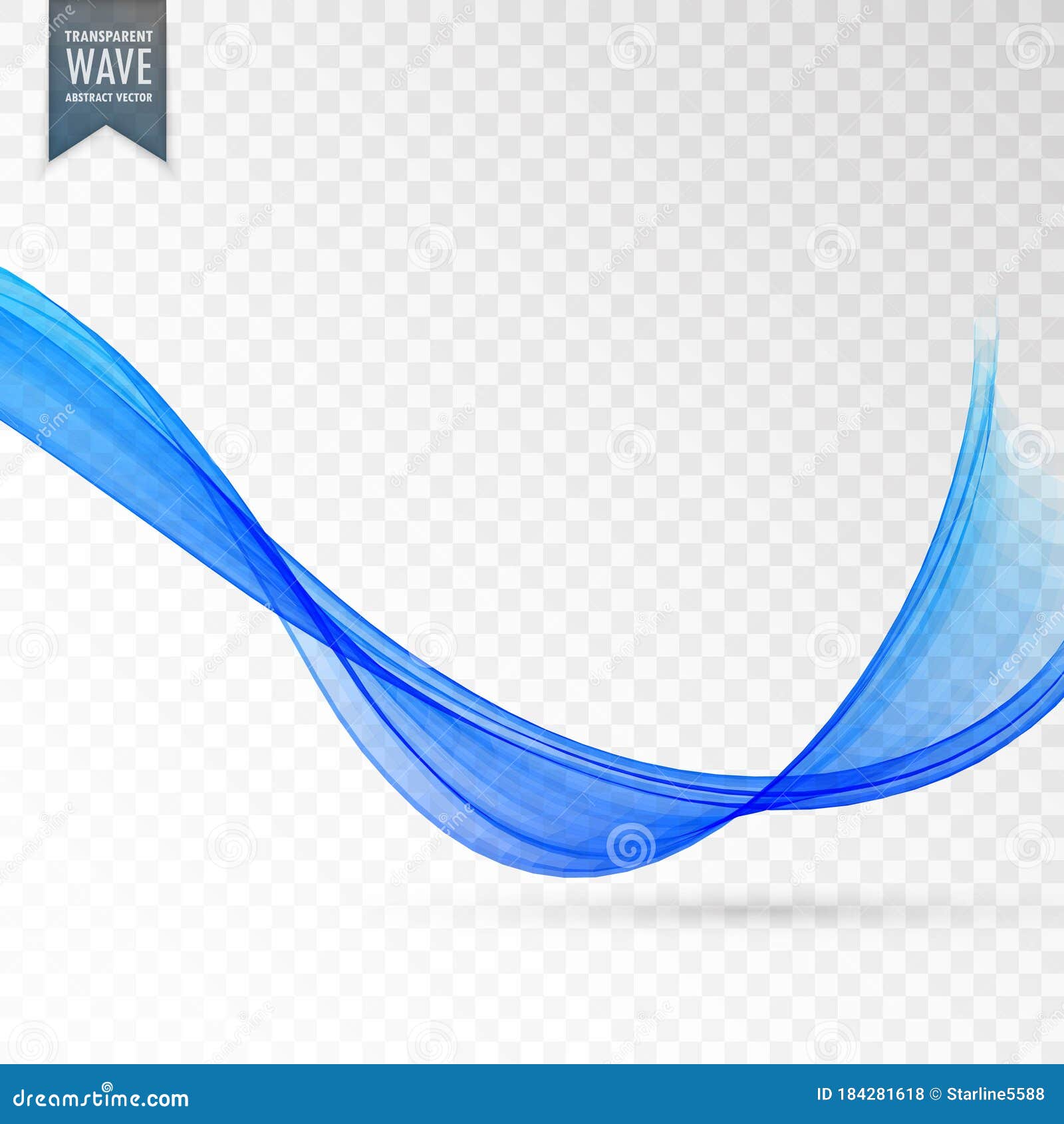 Stylish Blue Wave on Transparent Background Stock Vector - Illustration ...