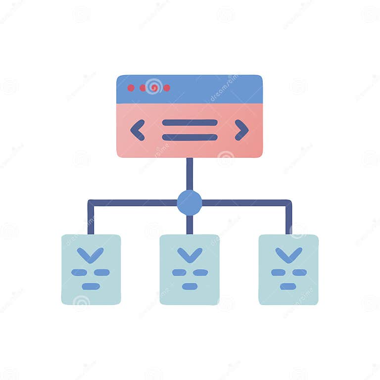 Stylish Branching Code Icon Stock Illustration - Illustration of cloud, graphic: 351630214