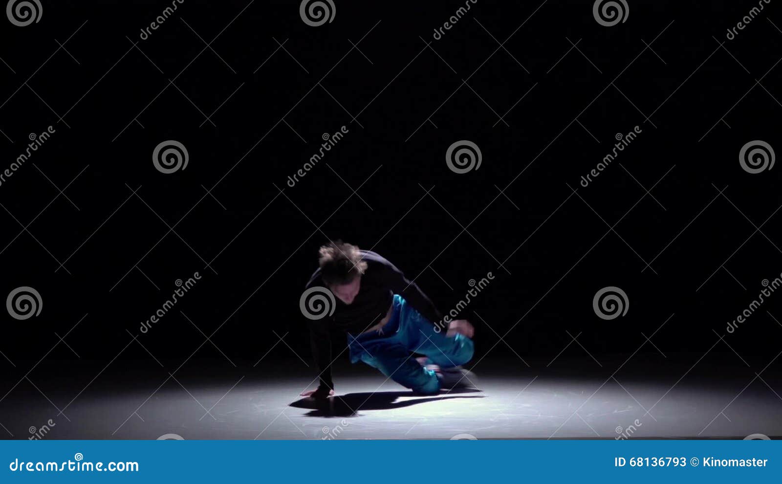 Stylish Breakdance Style Dancer Goes Dance Black Shadow Slow Motion ...