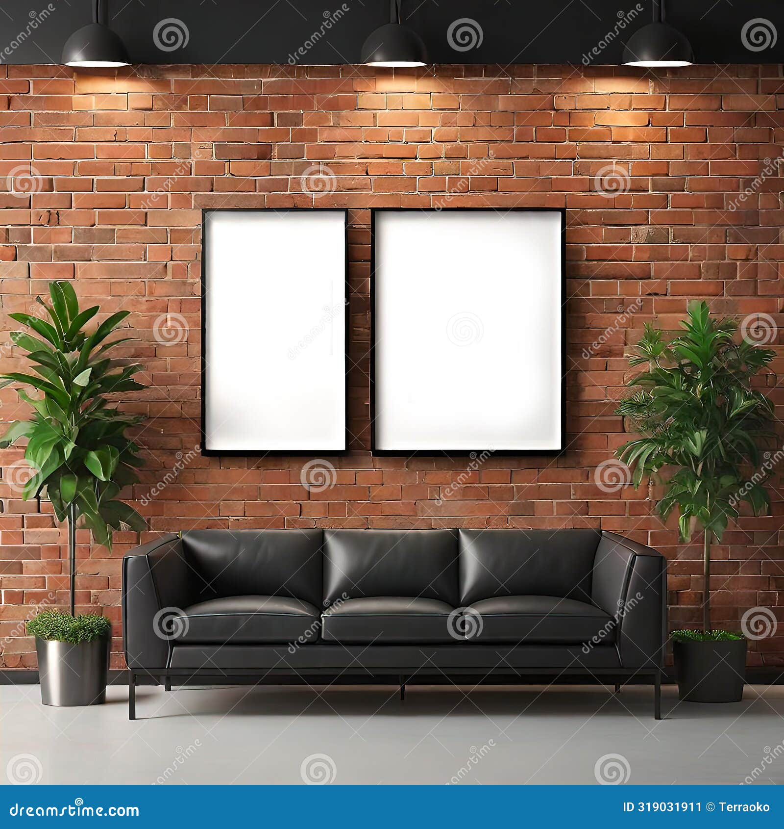 Stylish Brick Wall With Subtle Texture And Modern Appeal, Large Frames ...