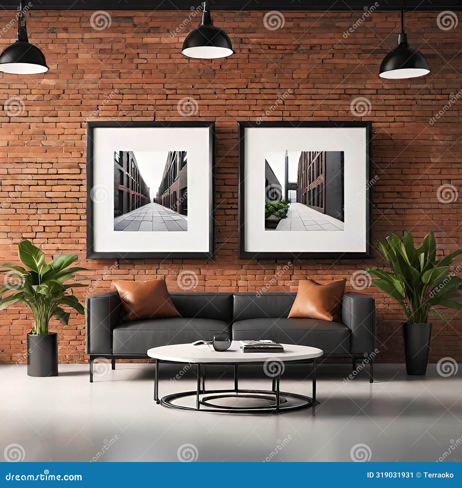 Stylish Brick Wall with Subtle Texture and Modern Appeal, Large Frames ...