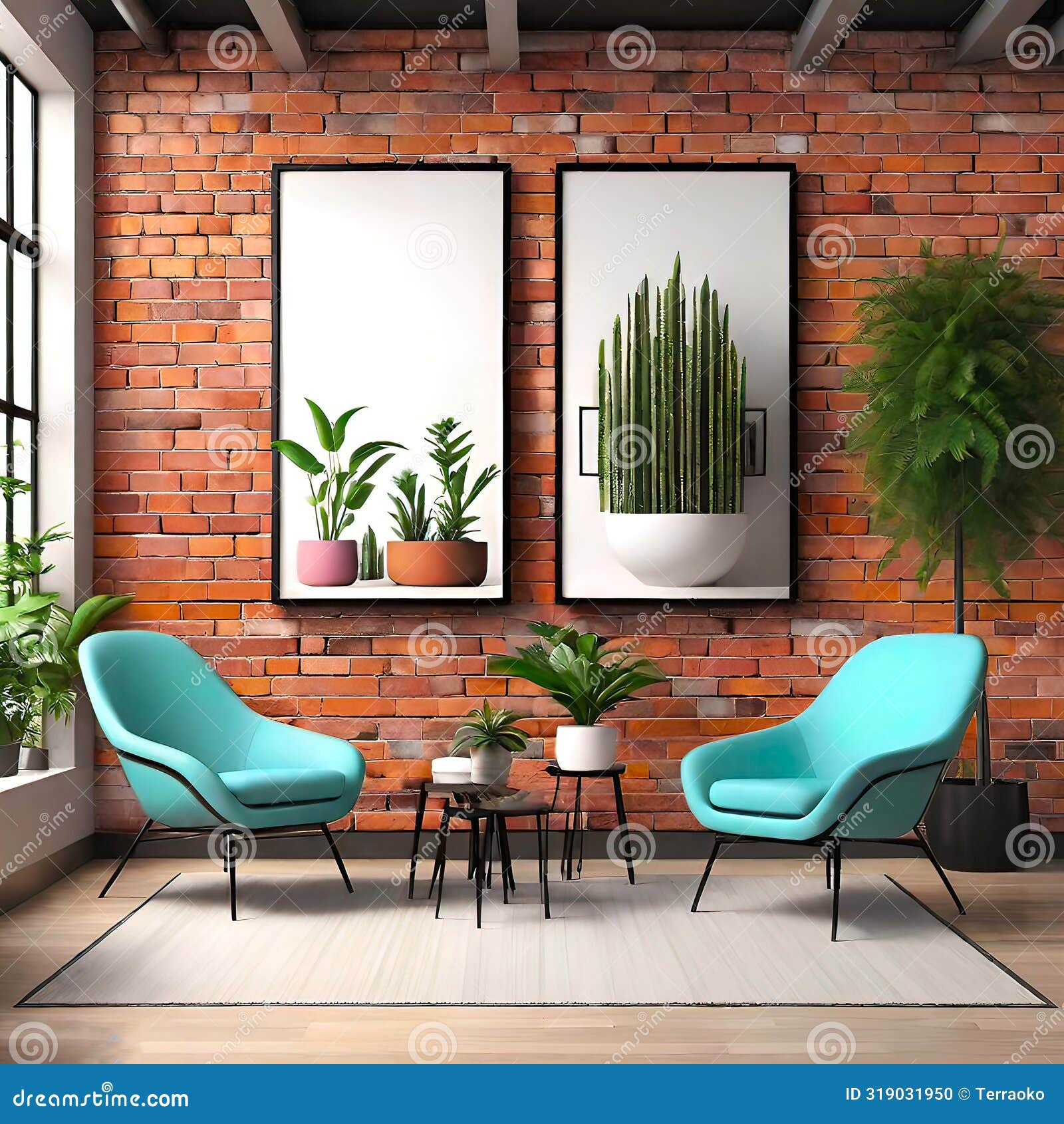Stylish Brick Wall With Subtle Texture And Modern Appeal, Large Frames ...