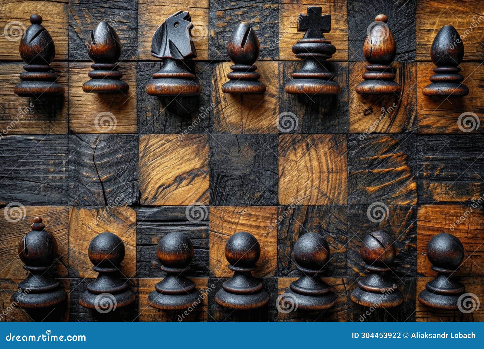 Stylish Brown Chess Pieces are Lying on the Chessboard. Design Work ...