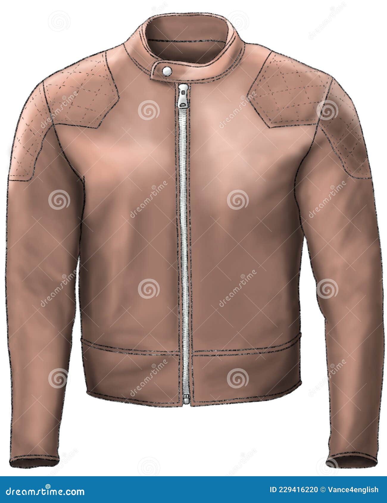 Illustration of a Stylish Brown Leather Jacket Stock Illustration ...