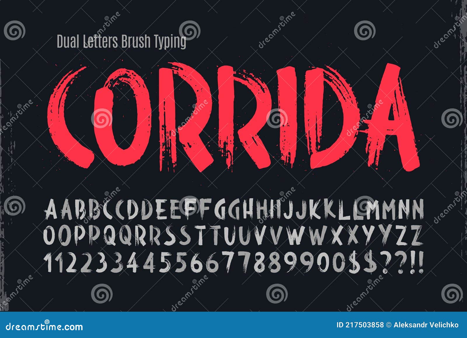 Stylish Brush Painted an Uppercase Vector Dual Letters, Alphabet ...