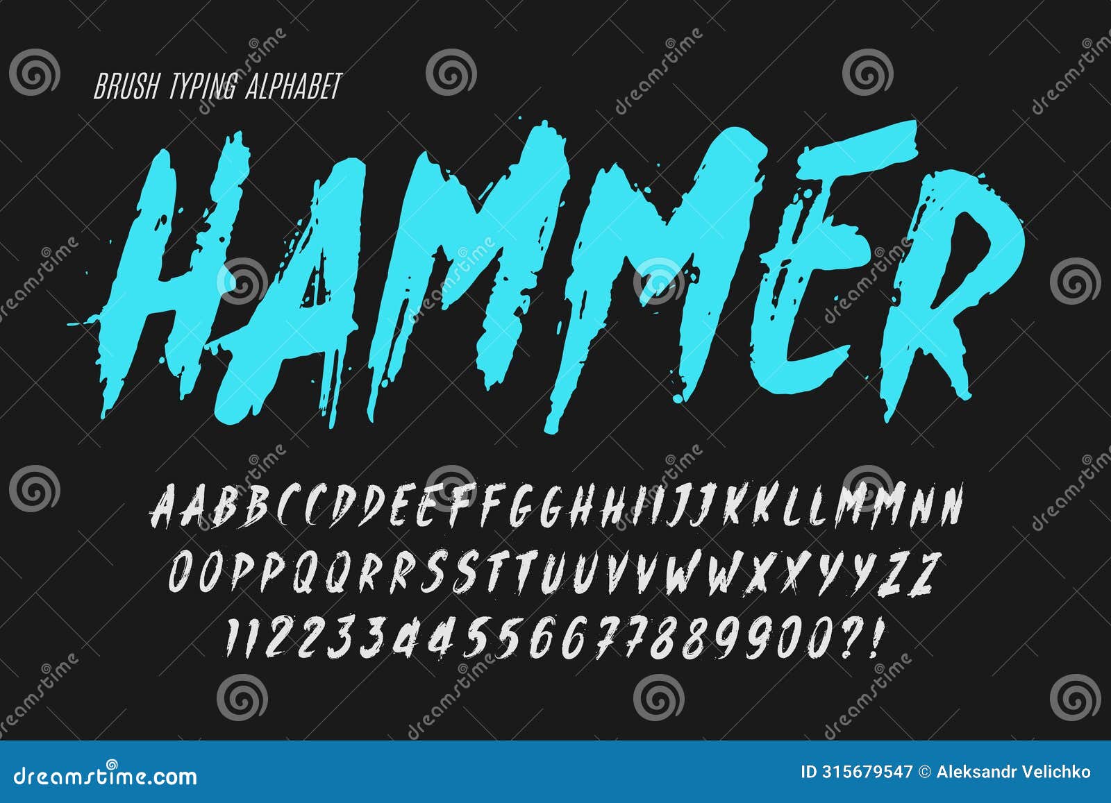 Stylish Brush Painted an Uppercase Vector Letters, Alphabet, Typeface ...