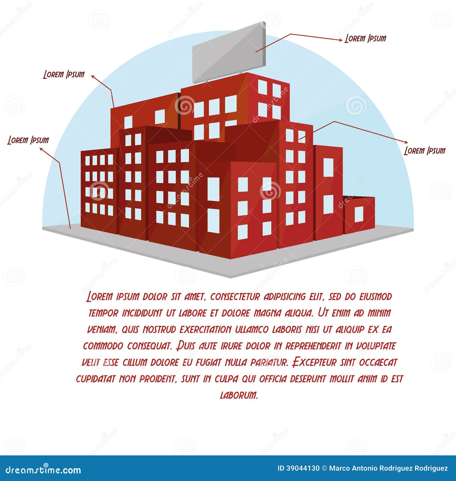 Stylish Building Illustration with Space for Text Stock Vector ...