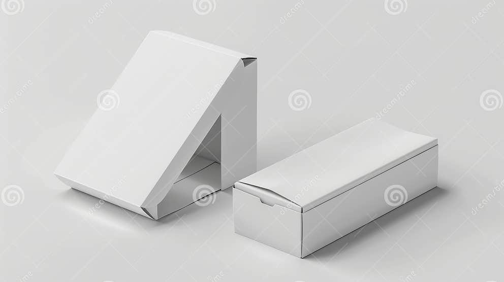 Stylish Cardboard Pill Box Mockup with Angle View. Isolated Rectangular ...