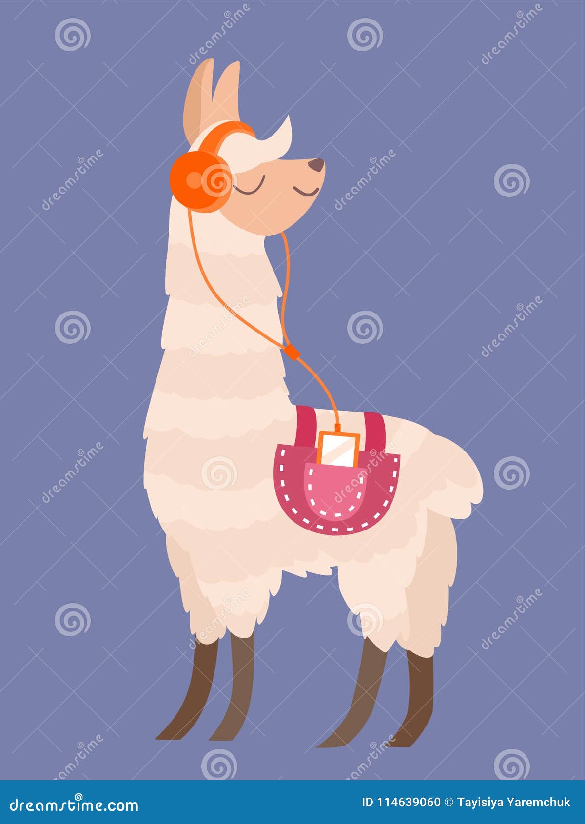Stylish Cartoon Lama. Vector Illustration. Stock Illustration ...