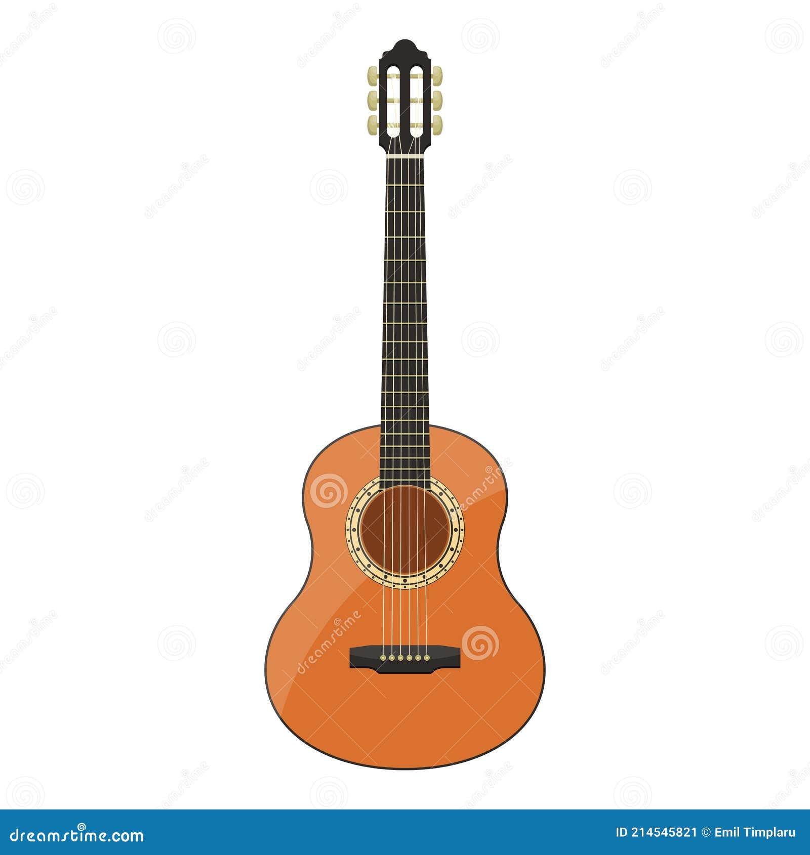Stylish Classical Guitar Vector Design Illustration Stock Vector ...