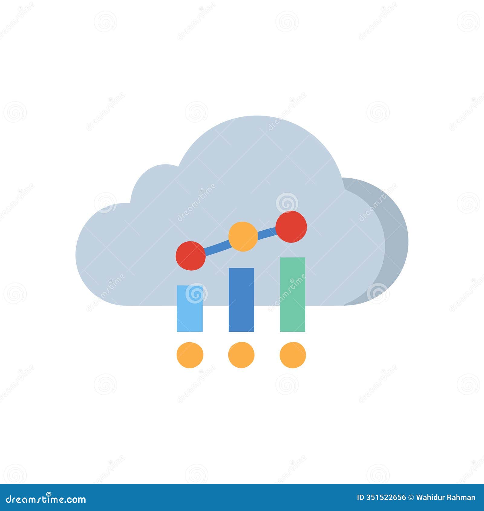 Stylish Cloud Chart Graphic Stock Illustration - Illustration of chart ...