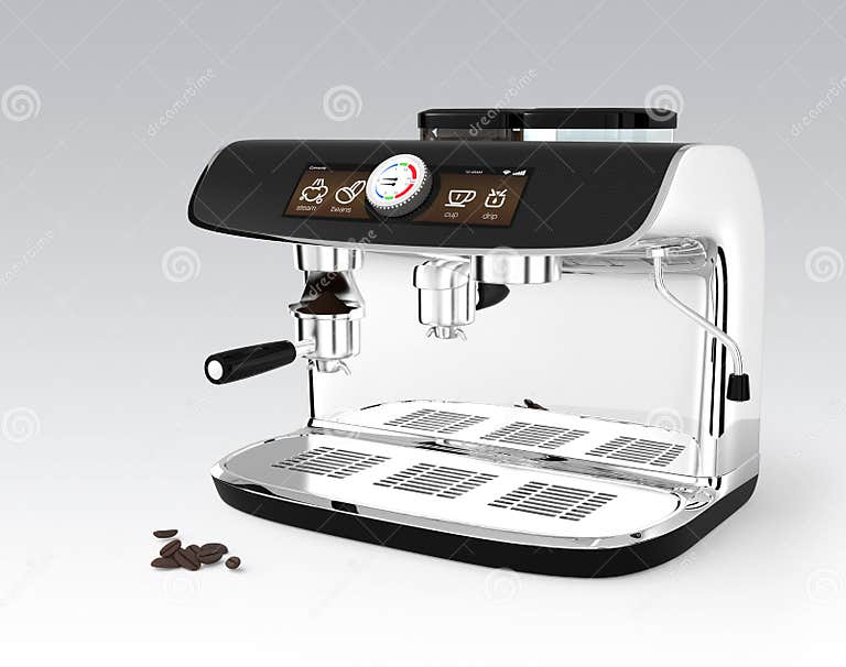 Stylish Coffee Machine with Touch Screen Stock Illustration ...