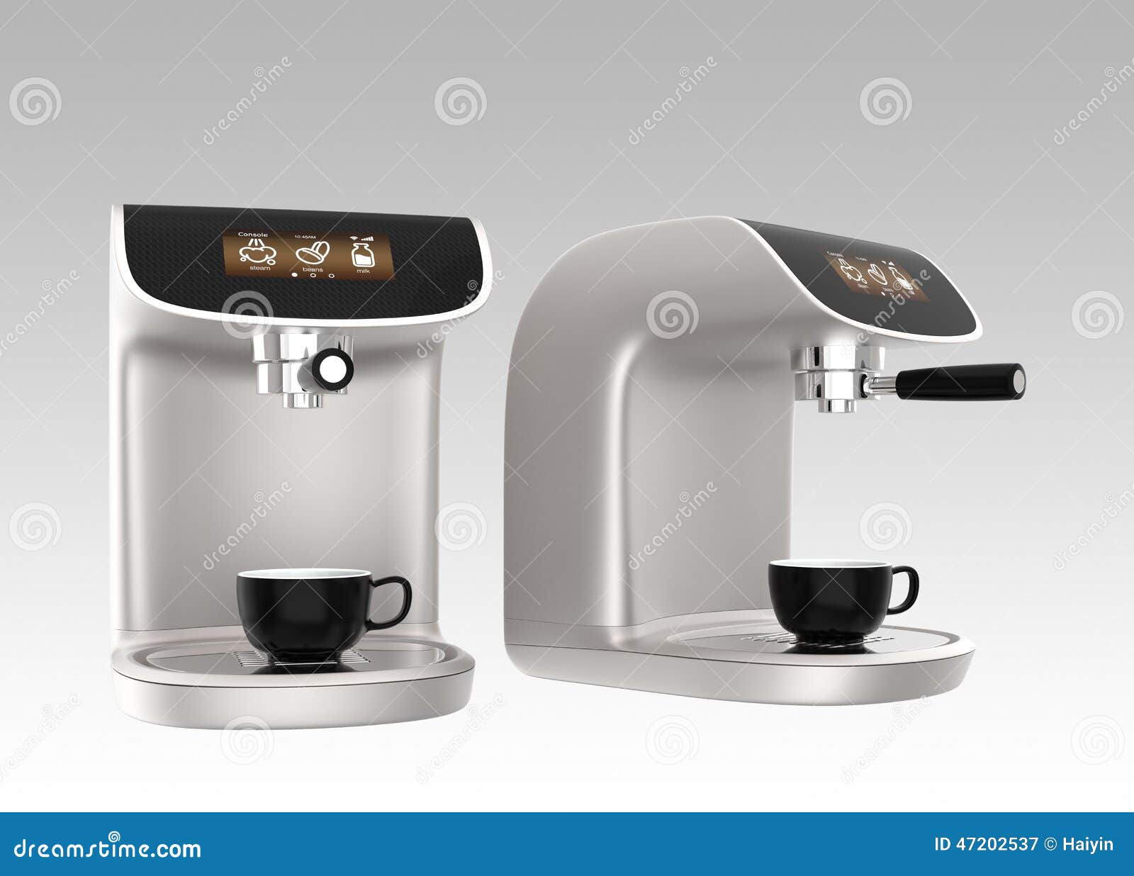Stylish Coffee Machines with Touch Screen Stock Illustration ...
