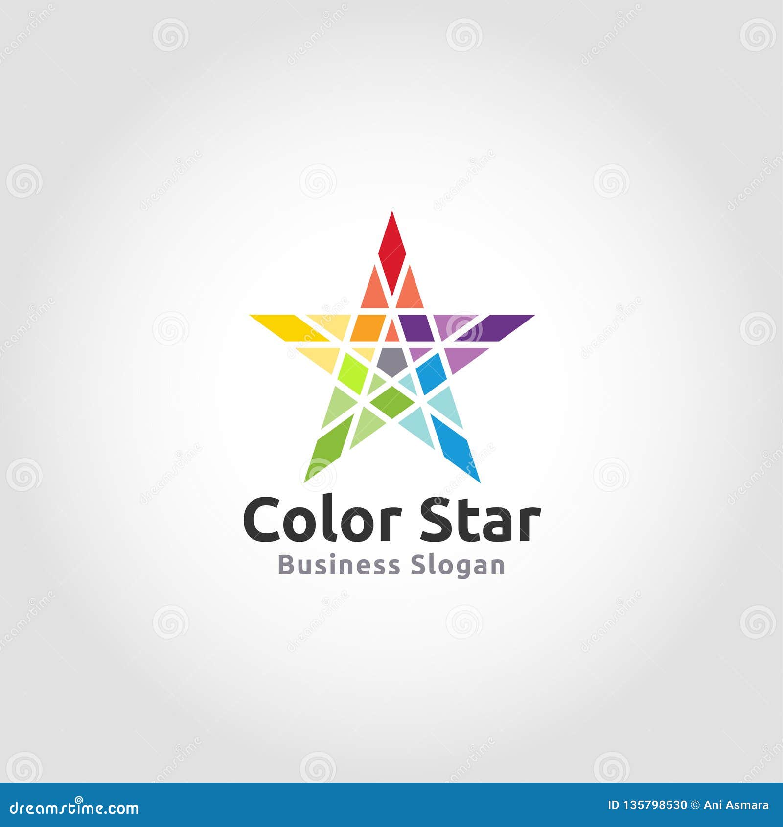 Stylish Colorful Star Logo stock vector. Illustration of ball - 135798530