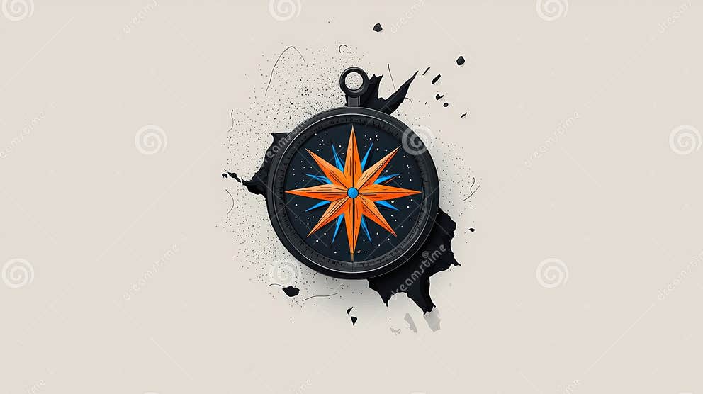 Stylish Compass Design on Neutral Backdrop Stock Illustration ...