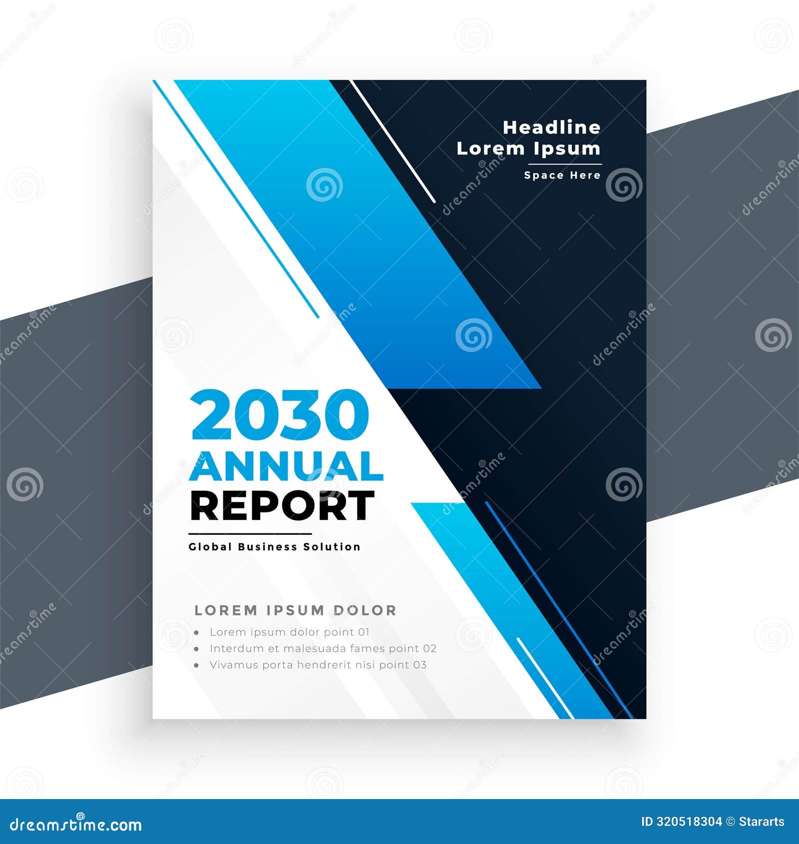 Stylish Corporate Annual Report Template in Blue Theme Stock Vector ...