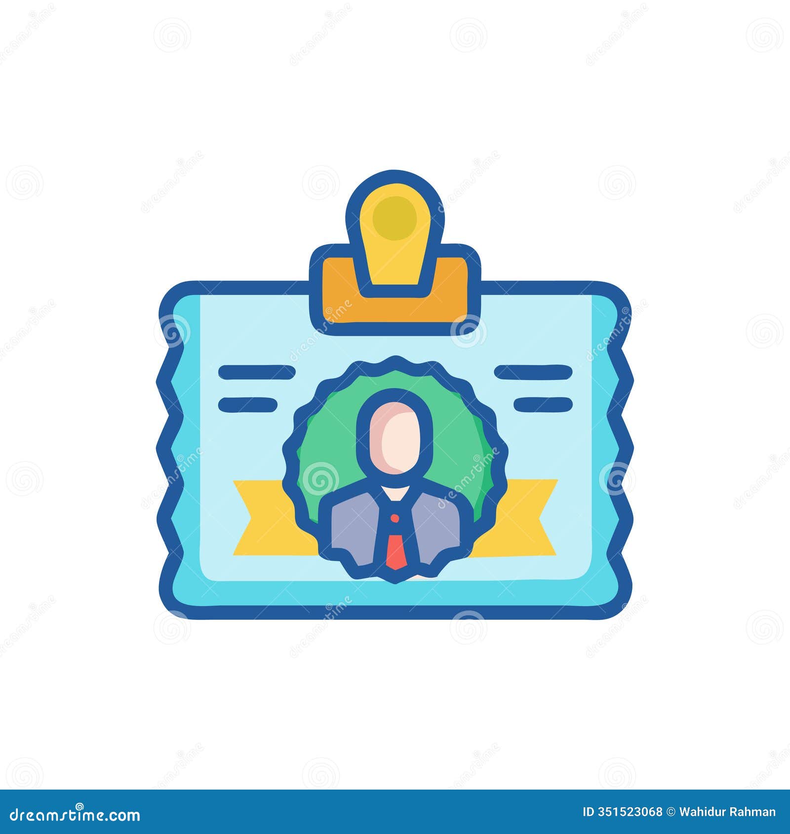 Badge Employees Identification. Blue Blank Plastic Id Cards Royalty ...