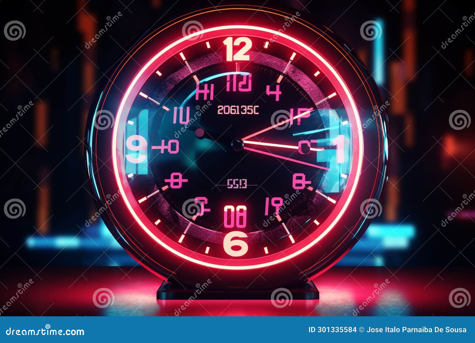 Stylish Countdown Clock Approaching Midnight on Stock Illustration ...