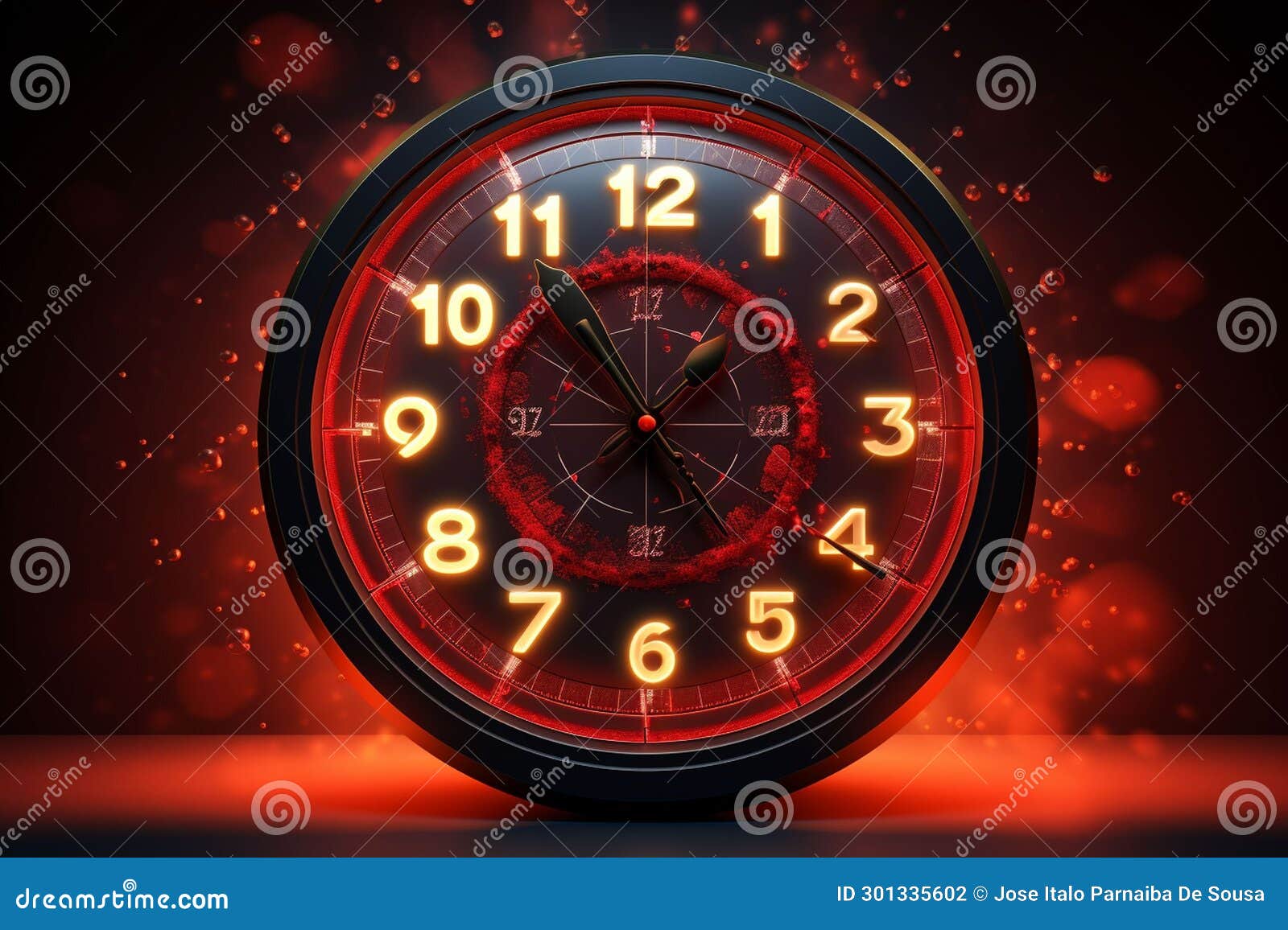 Stylish Countdown Clock Approaching Midnight on Stock Illustration ...