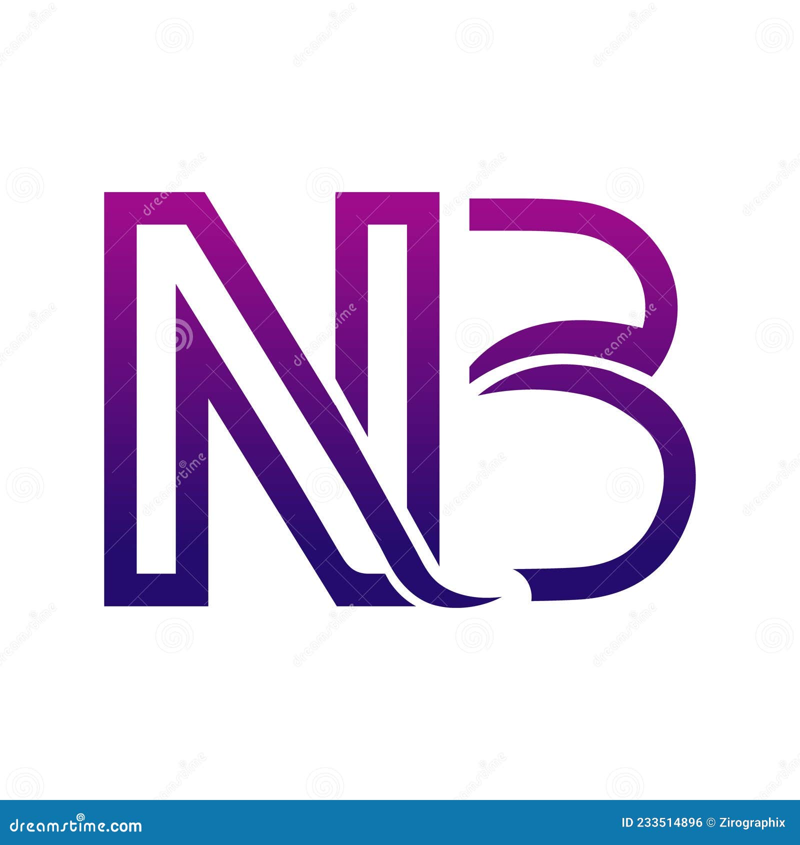 Stylish Creative NB Logo Icon Design Stock Vector - Illustration of ...