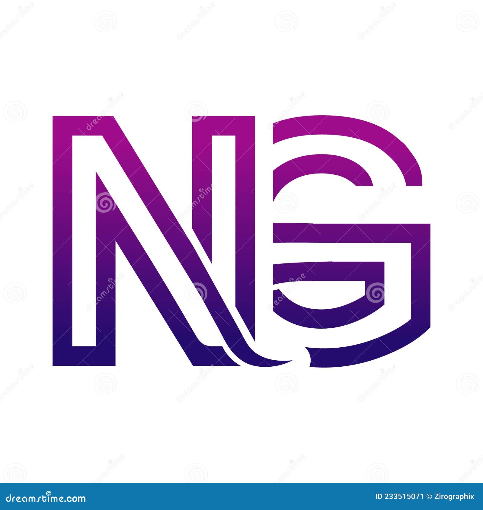 Stylish Creative NG Logo Icon Design Stock Vector - Illustration of ...
