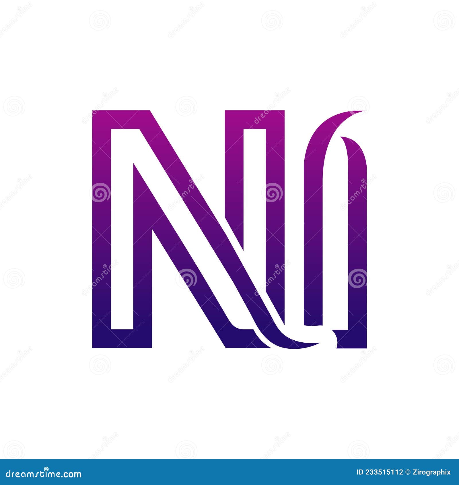 Stylish Creative NI Logo Icon Design Stock Vector - Illustration of ...