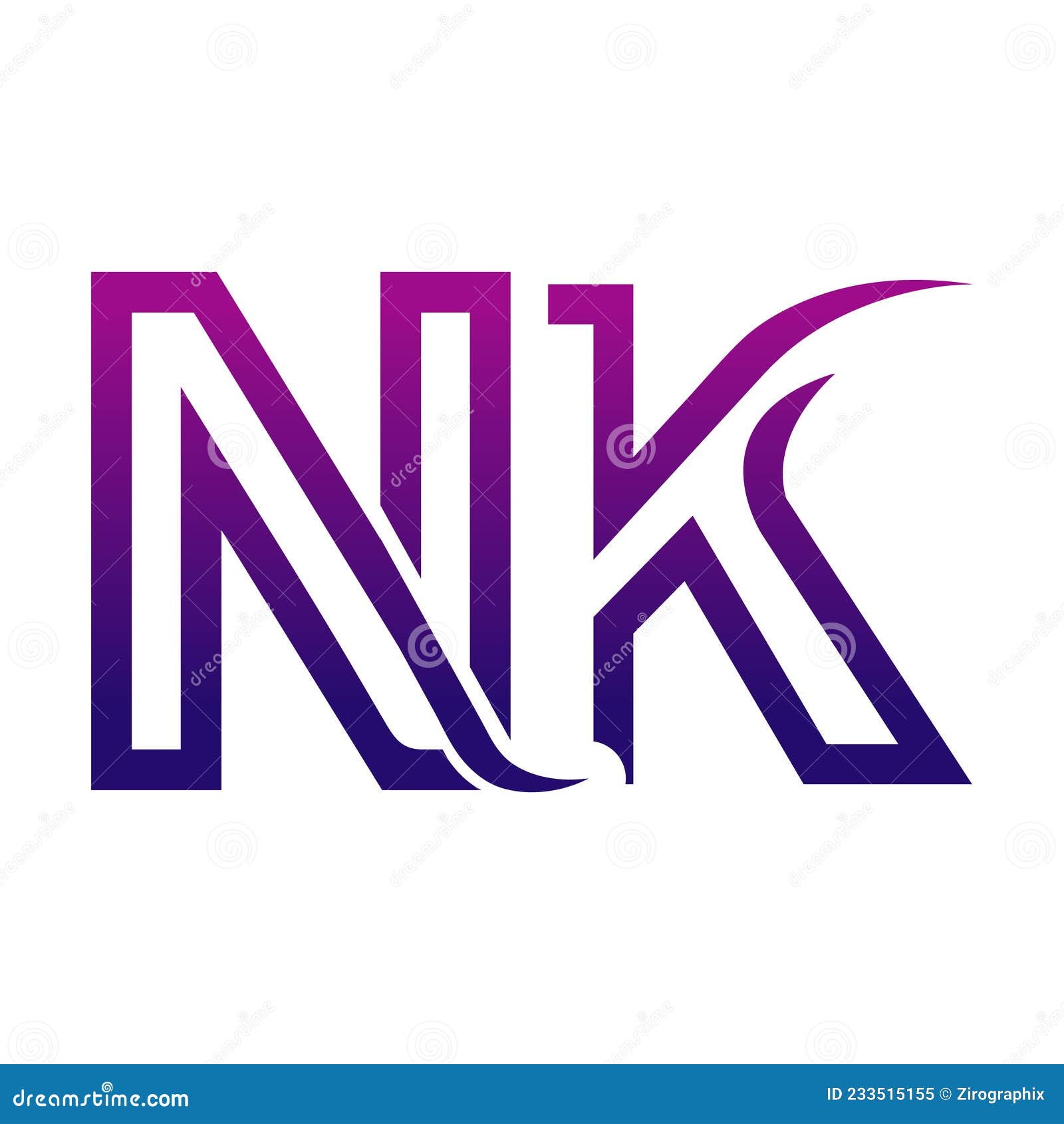 Stylish Creative NK Logo Icon Design Stock Vector - Illustration of ...