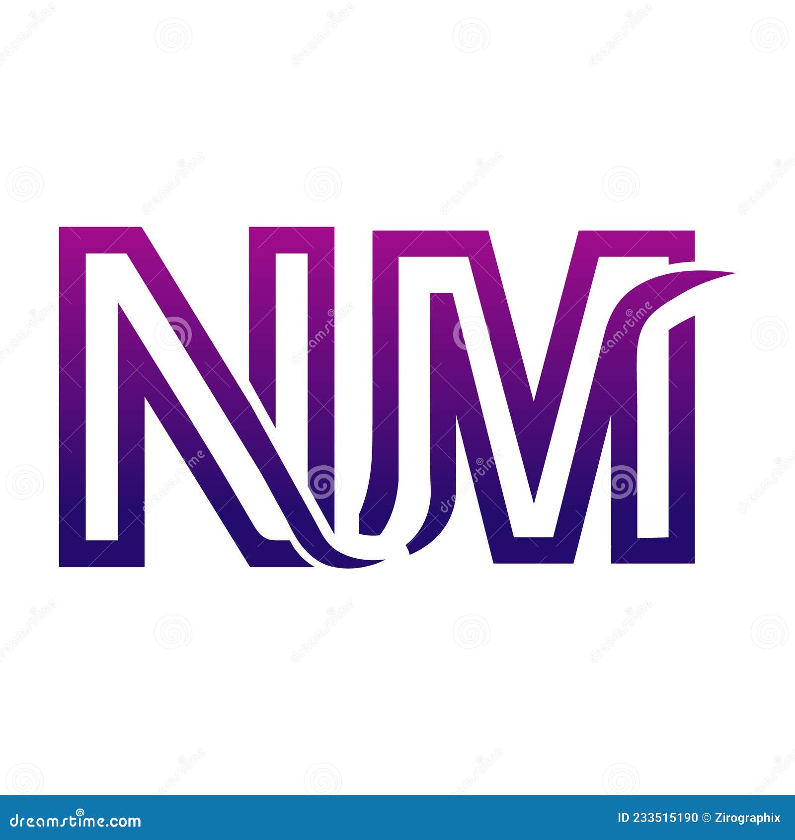 Stylish Creative NM Logo Icon Design Stock Vector - Illustration of ...
