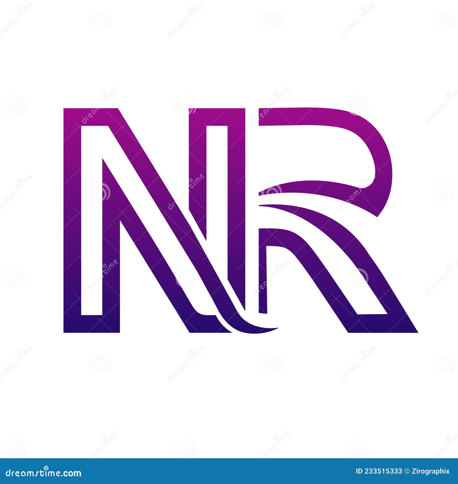 Stylish Creative NR Logo Icon Design Stock Vector - Illustration of ...