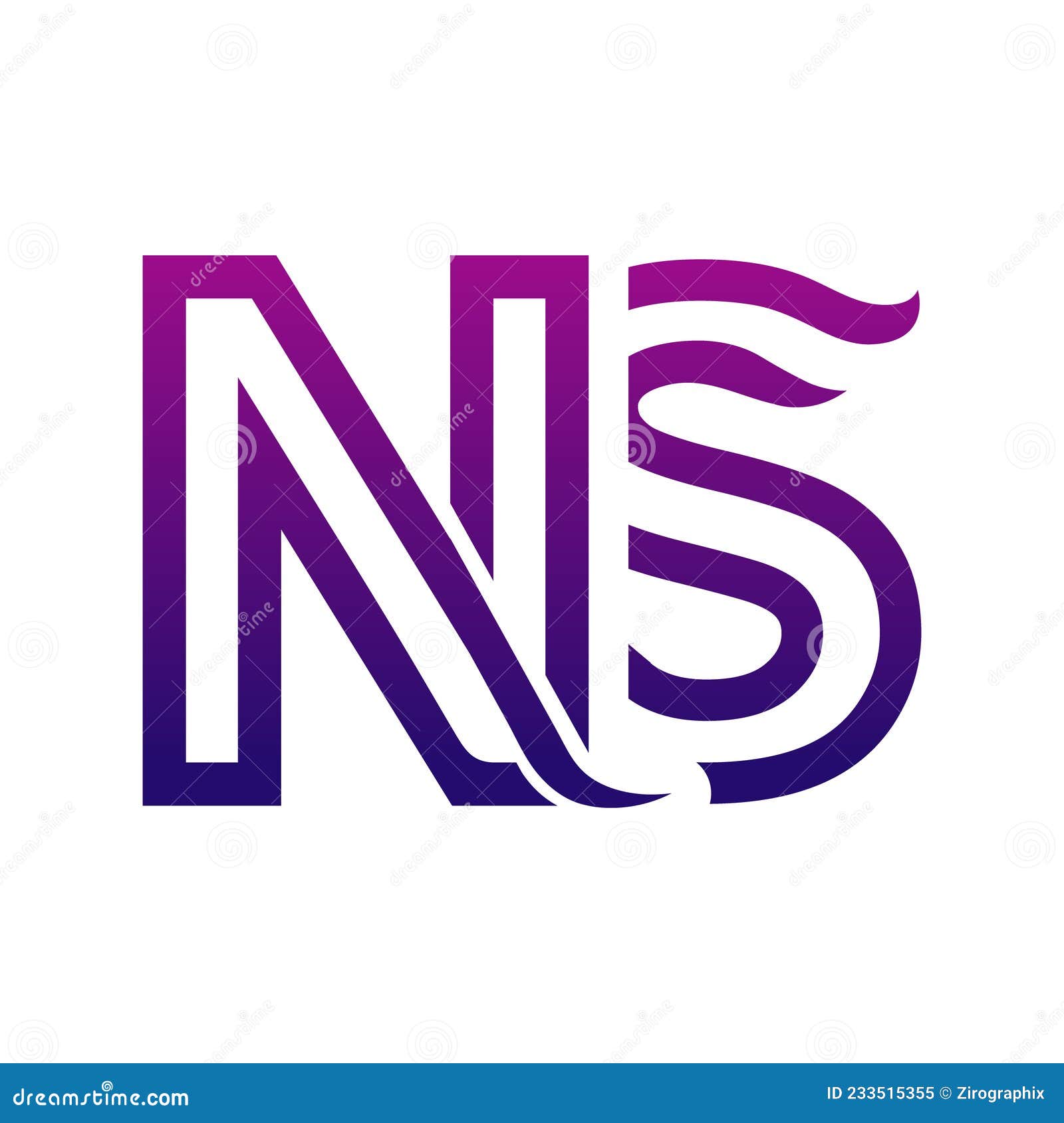 Stylish Creative NS Logo Icon Design Stock Vector - Illustration of ...