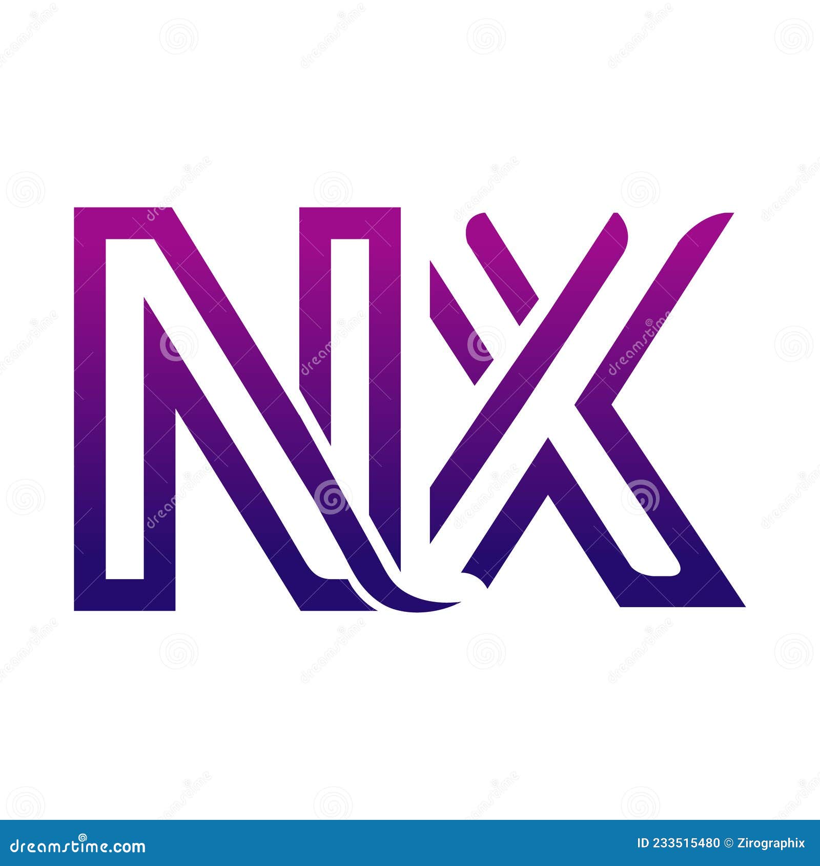 Stylish Creative NX Logo Icon Design Stock Vector - Illustration of ...