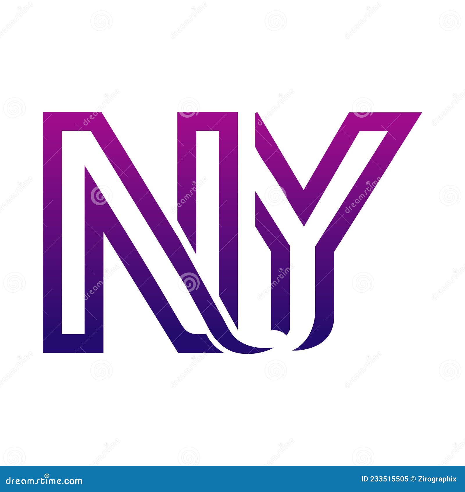 Stylish Creative NY Logo Icon Design Stock Vector - Illustration of ...