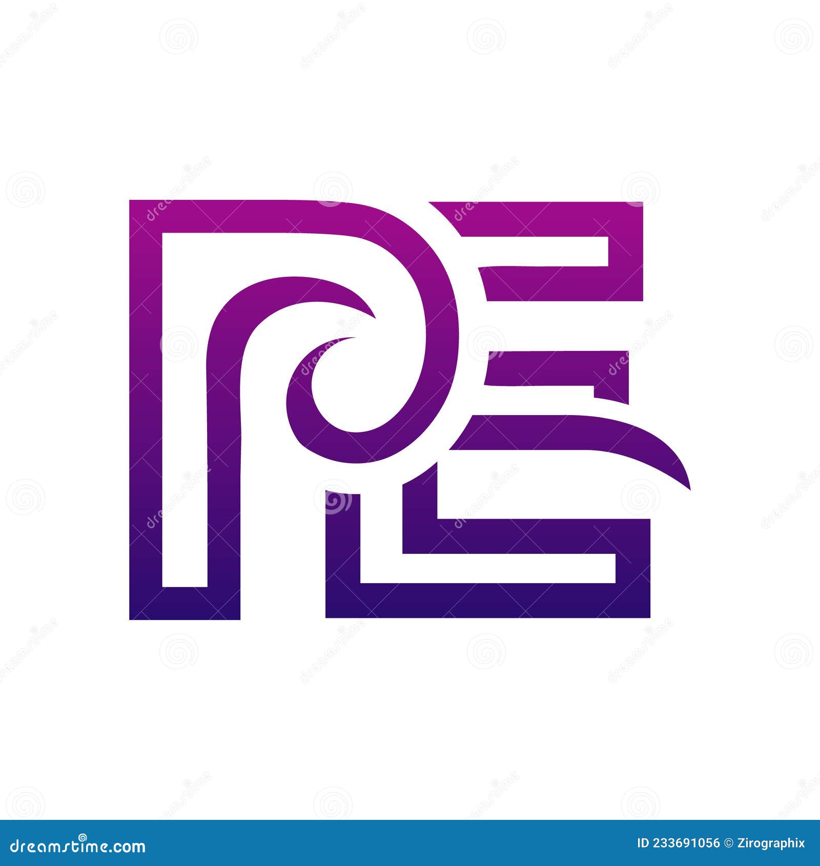 Stylish Creative PE Logo Icon Design Stock Vector - Illustration of ...