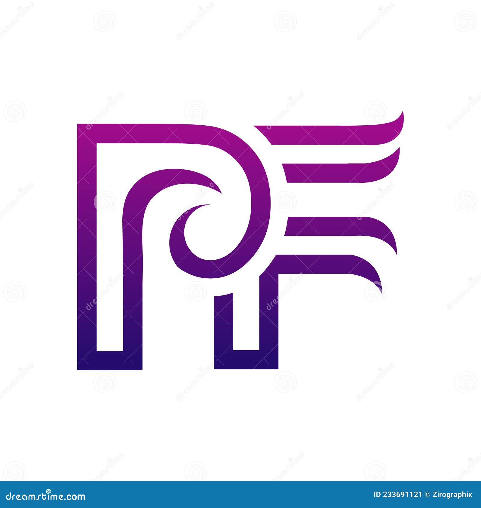 Stylish Creative PF Logo Icon Design Stock Vector - Illustration of ...