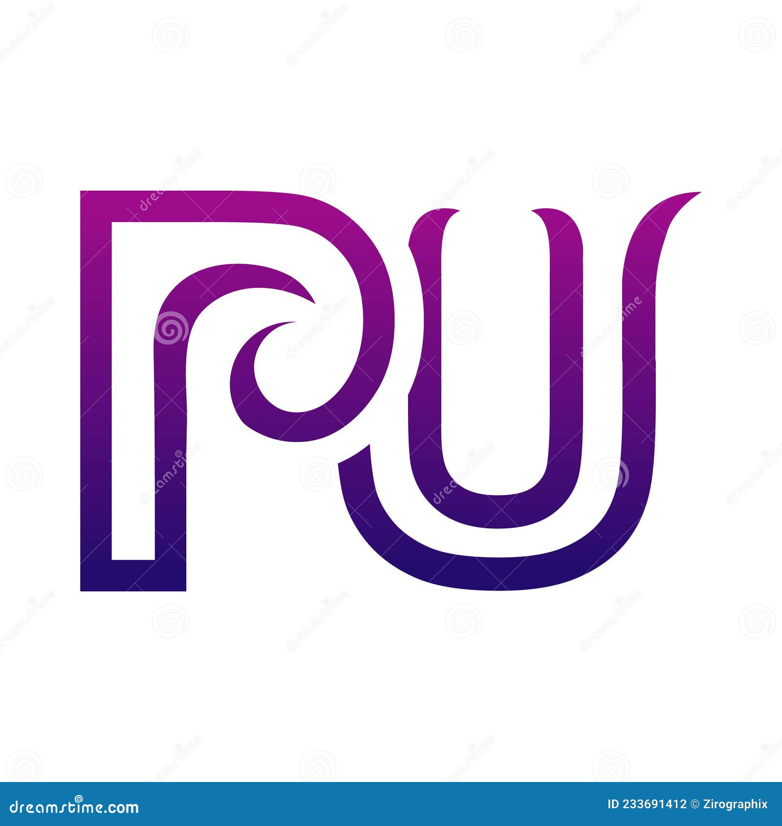 Stylish Creative PU Logo Icon Design Stock Vector - Illustration of ...