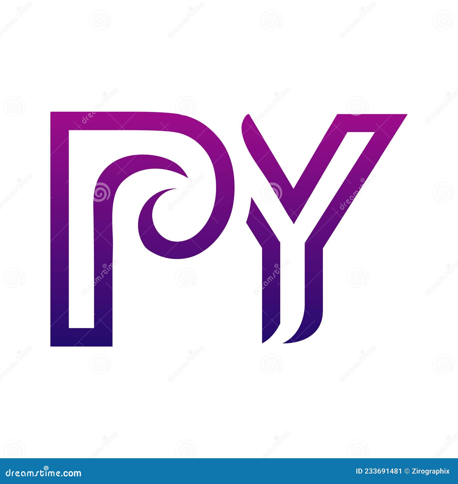 Stylish Creative PY Logo Icon Design Stock Vector - Illustration of ...